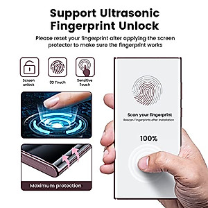 MOHAVE Privacy Screen Protector [Auto Alignment] Designed for Samsung Galaxy S22 Ultra 6.8"[Ultrasonic Fingerprint Support] - Sensor Protection / 2 Pack, Anti Spy Private Film, Case Friendly, 3D Curved, Crystal Clear, Total Protection