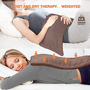 Weighted Heating Pad, 1.5lb Electric Heating Pad for Back Pain and Cramps Relief, 12'' x 24" Hot Heat Pad with 3 Heat Settings | Auto-Off