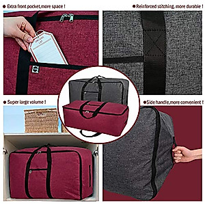 ITAVL 70L Large capacity Storage Bag ,Sturdy 500D heather material super strong ,Ideal for bedding ,Pillows,Duvets,Clothes or moving home use . (Dark Grey-24")