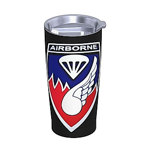 DEUASS 187th Infantry Regiment Insignia 20oz Tumbler With Lid And Straw Stainless Steel Vacuum Insulated Coffee Travel Mug Thermal Cup For Outdoor