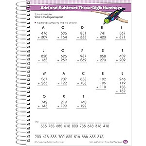 School Zone - Big Third Grade Workbook - 320 Spiral Pages, Ages 8 to 9, 3rd Grade, Reading, Writing, Math, Science, History, Social Science, and More (Big Spiral Bound Workbooks)