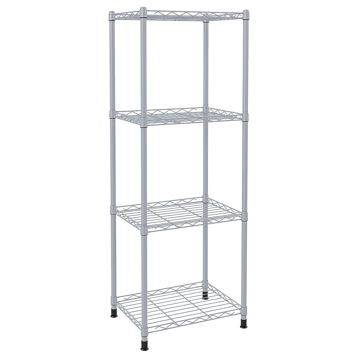 ZHAZHADI 4 Tier Fixed Layer Spacing Storage Shelf Metal Storage Rack Wire Shelving Unit Storage Shelves Metal 528Lbs Capacity 17" L x 13" W x 47" H for Pantry Closet Kitchen Laundry Grey