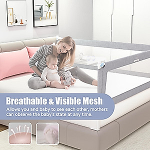 Zxyculture Premium Bed Rail for Toddlers, Height Adjustable Toddler Bed Rails, Protective Baby Bed Rail Guard for Secure Sleep, Extra Tall Bed Rails for Queen King Full Twin Bed