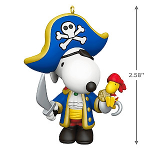 Hallmark Keepsake Christmas Ornament 2023, Peanuts Spotlight on Snoopy Pirate Snoopy, Gifts for Peanuts Fans
