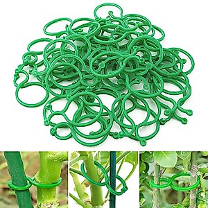 Generic 100 PCS Plant Support Clips for Climbing Plants Outdoor, Tomato Plant Support Vine Clips Plant Flower Lever Loop Gripper Fixing Clips, Secured Plastic Plant Clips Reusable Garden Clips