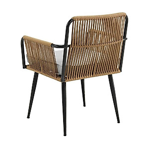 Alburgh All-Weather Outdoor Rope Armchairs with Light Gray Cushion for Modern Patio Furniture, Set of Two, Weather-resistant & Weatherproof for Indoor/Outdoor, Patio, Backyard, Deck