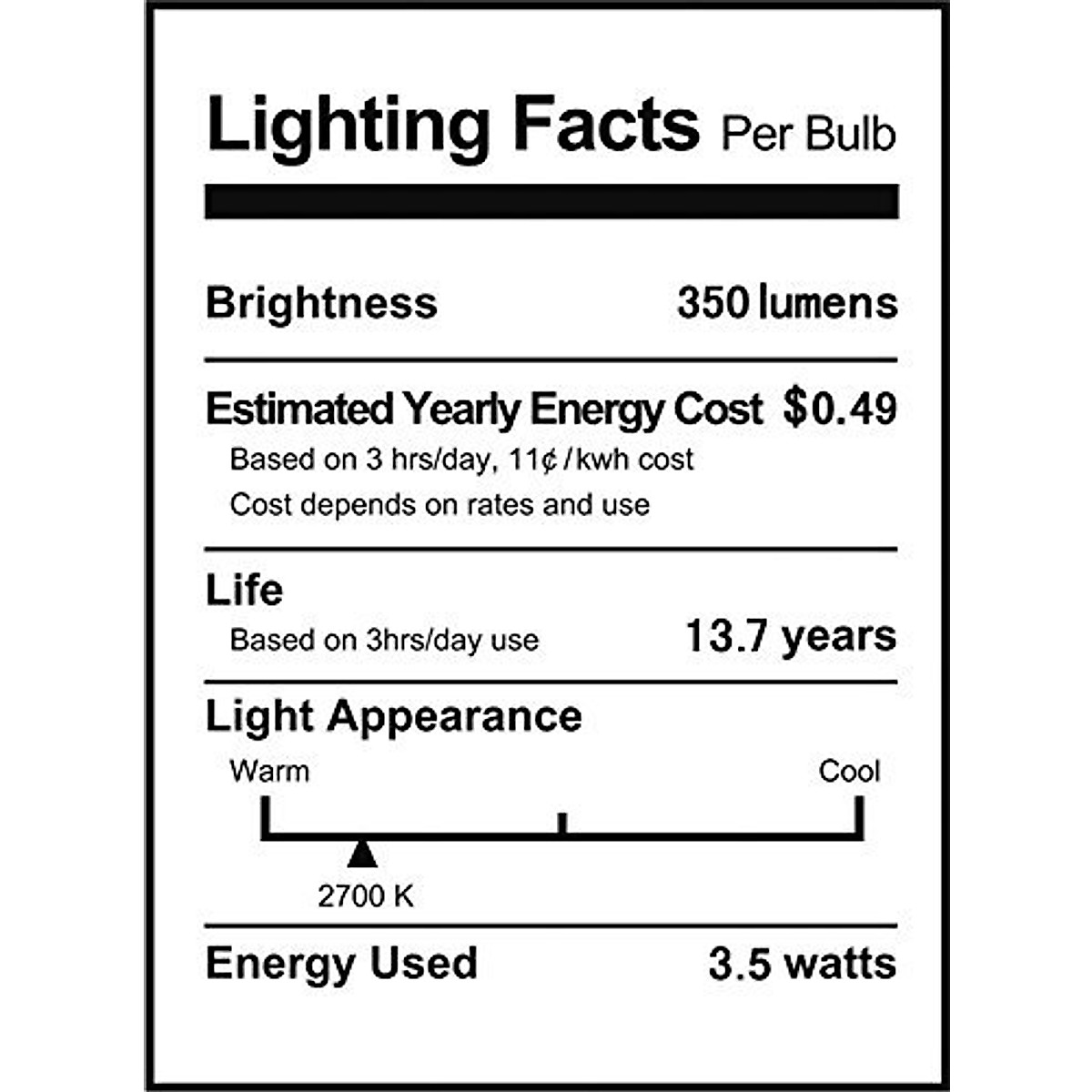 MRDENG Candelabra Led Light Bulbs G16.5 for Chandelier,Ceiling Fan,E12 Led Bulb Dimmable 40 Watt Equivalent,350Lumens,120 Volts,2700K Warm White,6 Pack