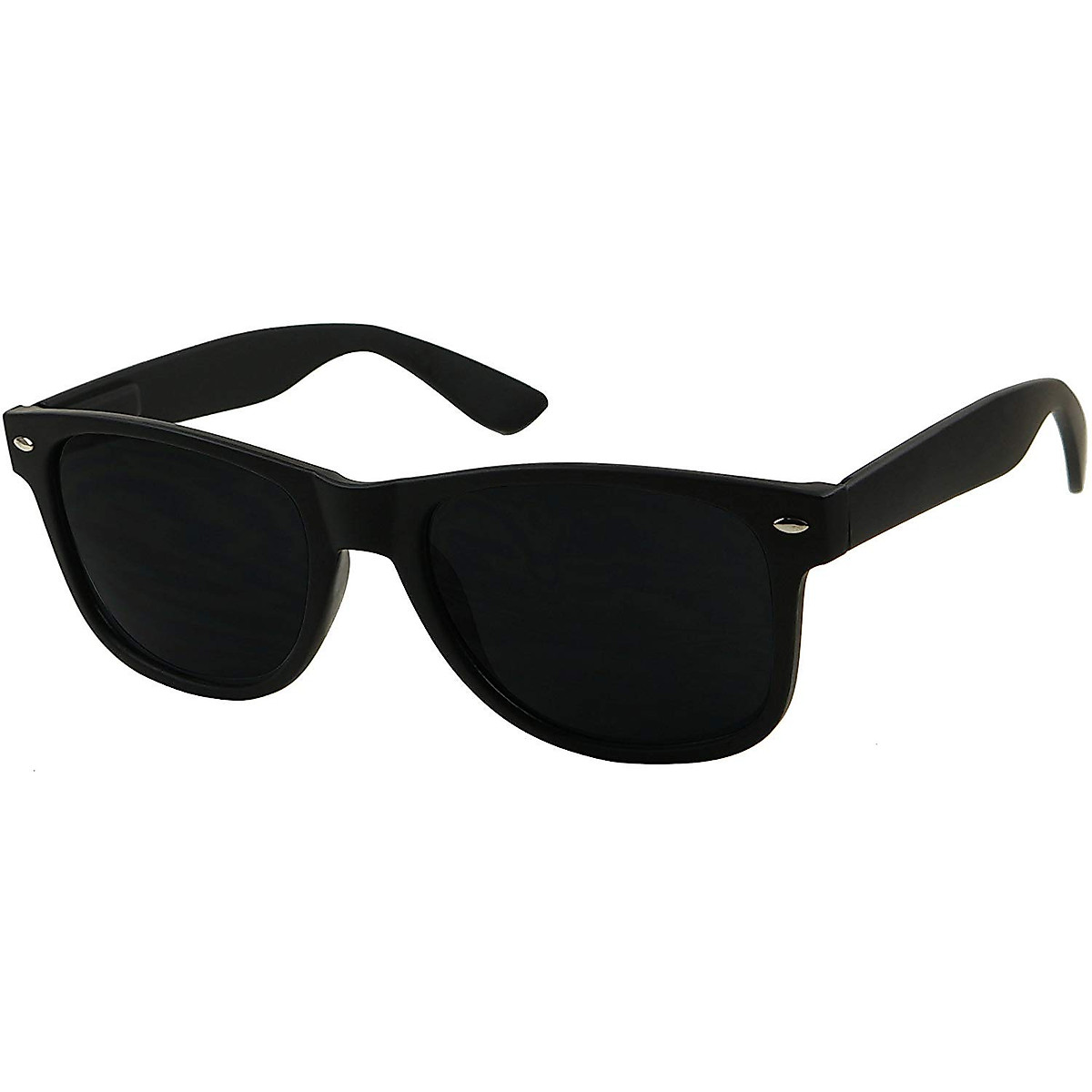 ShadyVEU Extremely Super Dark Classic 80's Shades Migraine Sensitive Eyes Round Sunglasses (Glossy Black Frame)