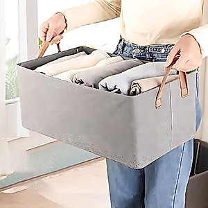 LELEBEAR Homezo Foldable Fabric Organizer, Household Uncovered Portable Storage Box, Wardrobe Clothes Organizer (1)