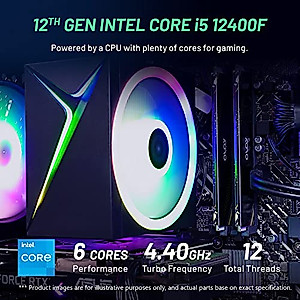 Skytech Blaze 3.0 Gaming PC Desktop – Intel Core i5 12400F 2.5 GHz, NVIDIA RTX 3060, 500GB NVME SSD, 16GB DDR4 RAM 3200, 600W Gold PSU, 11AC Wi-Fi, Windows 11 Home 64-bit,Black