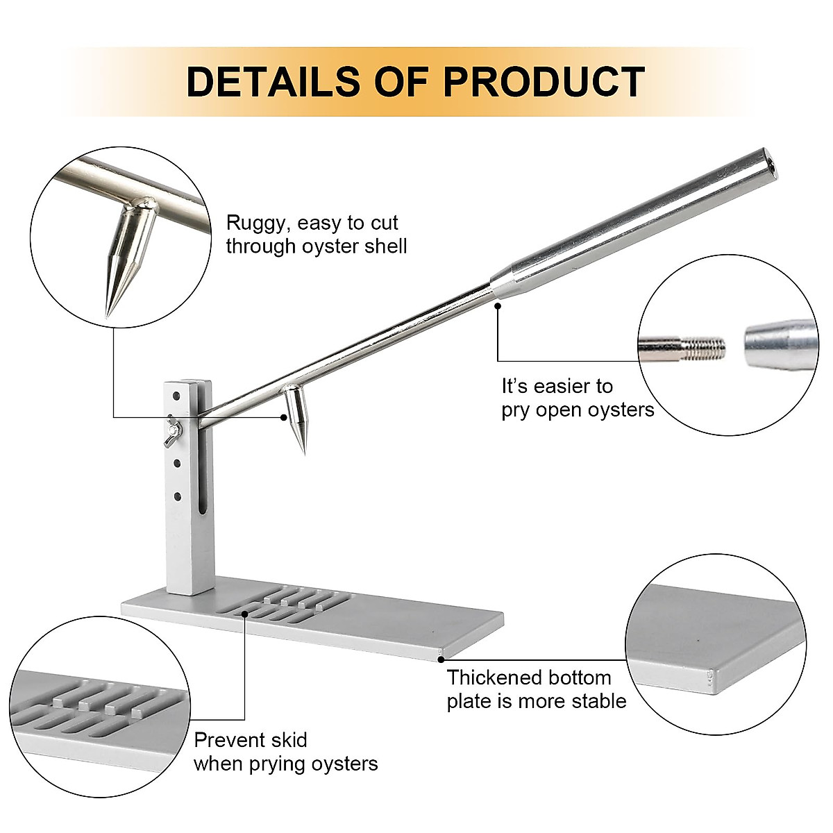 Oyster Shucker Machine, Clam Opener, Oysters Shucker, Hotel Buffets and Homes and Gift, Stainless Steel Oyster Shucker Including Knives, Glove and g-Clip, Seafood Tools for Hotel Family Buffet