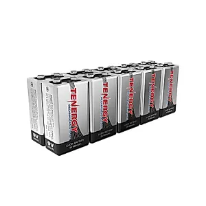Tenergy 9V 600mAh Li-ion Rechargeable Batteries, 10 Pack