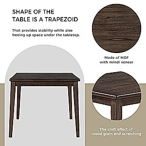 Goozio Piece, Wood Dining 4 Upholstered Chairs and Bench with Cushion, Classic Traditional Style Kitchen Table Set for 6 Person,Espresso