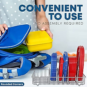 Baflan Food Container Lid Organizer - Lid Storage Holder, Large, Chrome