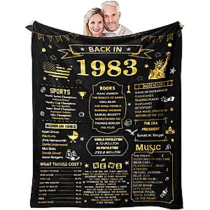 Neuturs 40th Birthday Gifts Women Men, 40 Year Old Birthday Gifts for Women, 40th Birthday Gift Ideas, 1983 40 Birthday Gifts for Women, Happy 40th Birthday Decorations Women Throw Blanket 60"x50"
