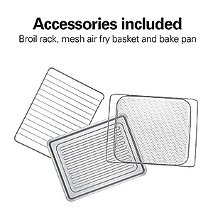 Hamilton Beach Air Fryer Countertop Toaster Oven, Includes Bake, Broil, and Toast, Fits 12” Pizza, 1800 Watts, 6 Cooking Modes, Stainless Steel