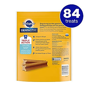 PEDIGREE DENTASTIX Toy/Small Dog Dental Treats Original Flavor Dental Bones, 1.11 lb. Pack (84 Treats)
