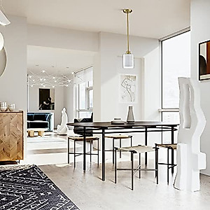 Dolaimi House 3 Pack 1 Light Indoor Hanging Kitchen Island Pendant Light 5" Clear Frosted Glass Chandelier Shade Fixture,Brushed Bronze Finish for Bar,Dining Room Over Sink