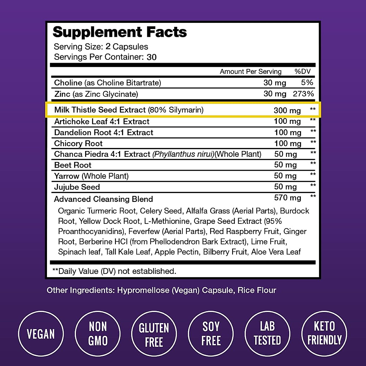 Liver Cleanse Detox & Repair Formula | 20+ Herbs: Milk Thistle Extract with Silymarin, Artichoke, Dandelion, Chicory Root Powder & More! | Premium Liver Support Pills Supplement, 60 Capsules