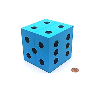 Koplow Games Single Huge Very Large 100mm Foam Dice (1 Piece) - Blue with Black