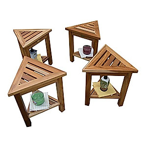 EcoDecors ED977 Flexi Corner Shower Stool, Natural