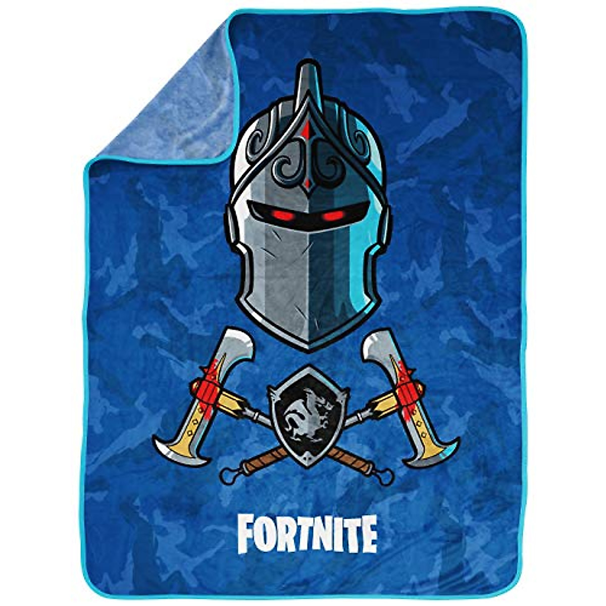 Jay Franco Black Knight Blue Camo Throw Blanket (Official Fortnite Product)