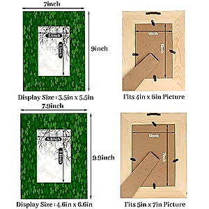 POFATO Lucky Four Leaf Clover Pattern 5x7 Picture Frame Wood Photo Frame for Tabletop Display Wall Mount Picture Frame Display 5 x 7 Inch Photo Wall Decor Home Gift Frames