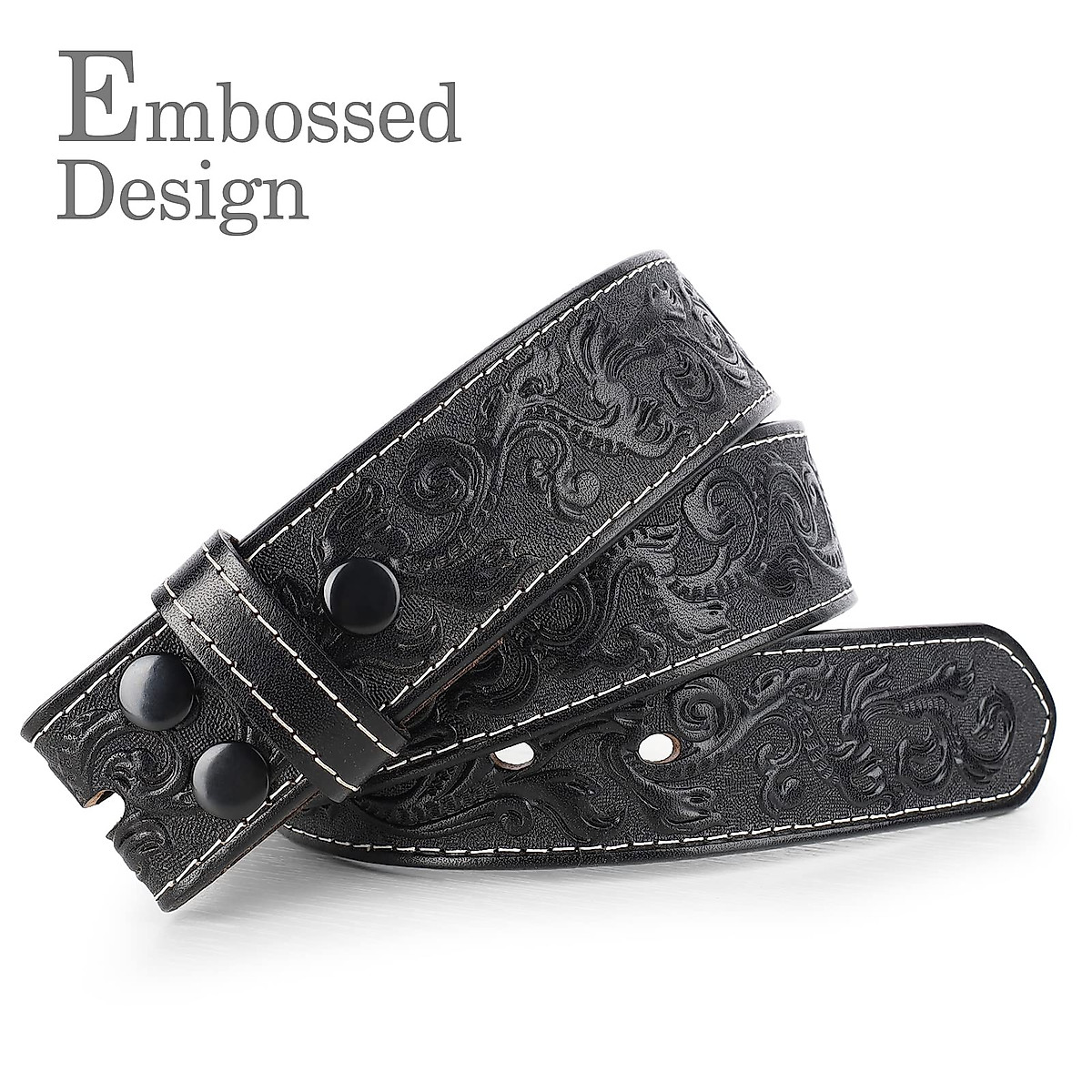 NPET Full Grain Western Engraved Tooled Men Leather Belt 36” waist