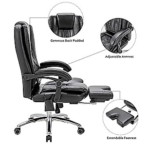 MELLCOM Executive 3D Massage Chair with Lumbar Support High Back, Massage Office Chair for Office Study, Ergonomic Computer Chair with Kneading and Vibration,Black
