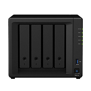 Synology DiskStation DS418 NAS Server with RTD1296 1.4GHz CPU, 2GB Memory, 64TB HDD Storage, 2 x 1GbE LAN Ports, DSM Operating System