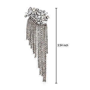 LOVE&CLOVER Earrings for women dangling, Crystal Drop Dangle Earrings Elliptical Ring Teardrop Women Wedding Gift Rose Gold (BLACK)