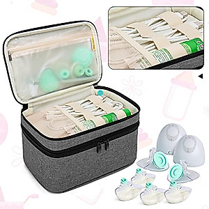BAFASO Breast Pump Bag Compatible with Willow and Elvie Breast Pump or Momcozy S12 Pro, Carrying Case for Wearable Breast Pump and Extra Parts, Gray
