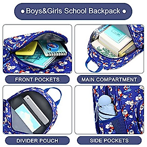 Toddler Kids Backpack For Girls Boys, 13.80" x 11.02" x 4.72" Unicorn Backpacks with Adjustable Padded Shoulder Straps For Age 3-6 (Blue Bear)