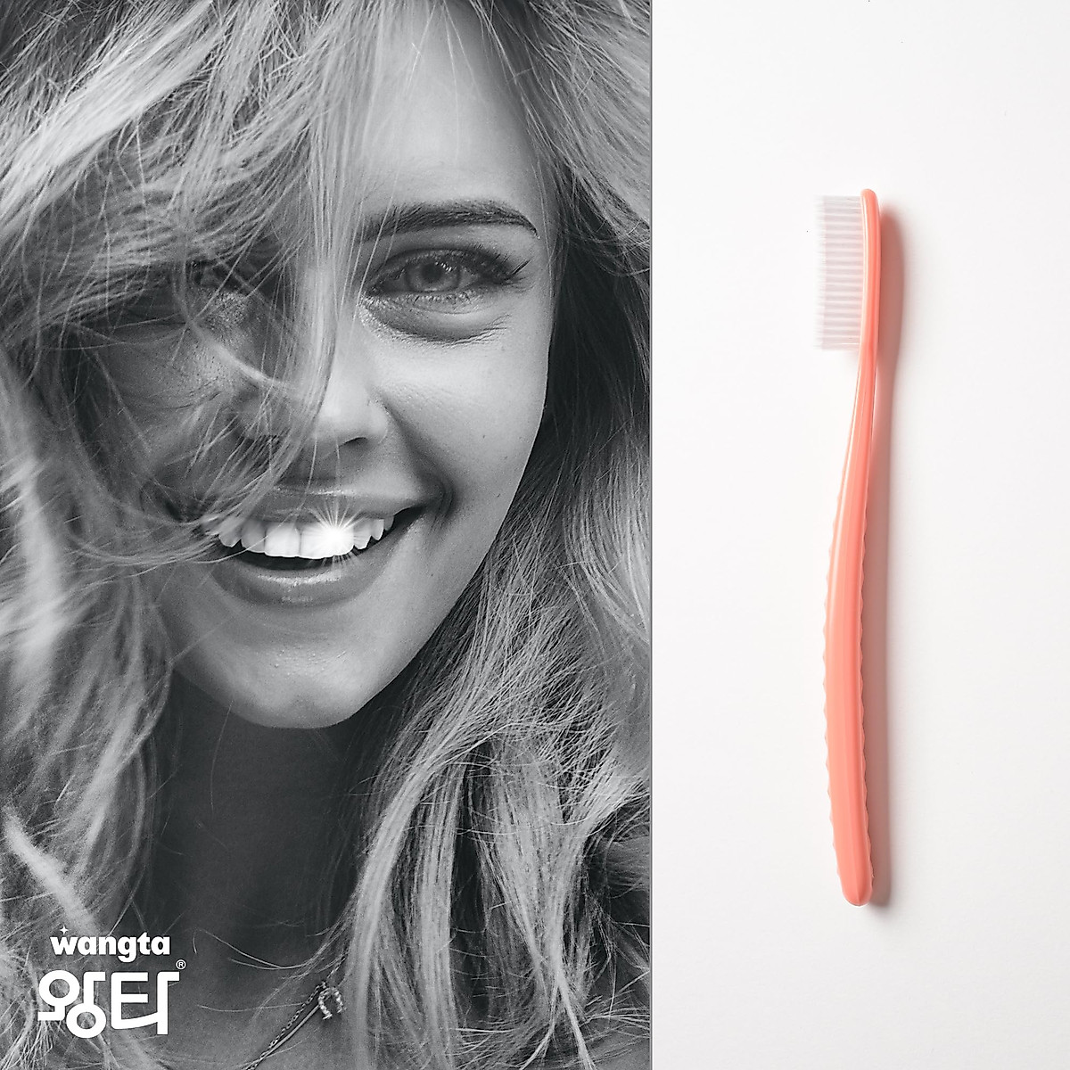 WANGTA Toothbrush 4pcs, Twice as Wide as Regular Brush Head, Wide Toothbrush, Long Brush Head, More Comfortable and Easier Brushing (White Brush)