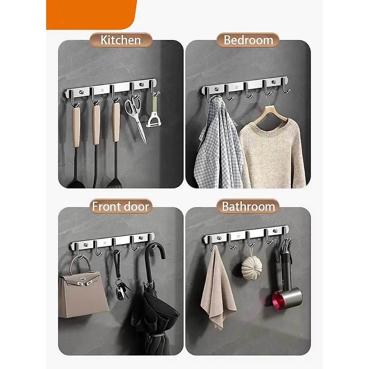 THTAJ 2 Pack Jacket Hanger Wall Mount, Closet Hooks Wall Mount，Wall Hooks for Hanging,Jacket Hooks Wall Mount，Clothing Hooks Wall Mount，Hanging Coat Rack ，Coat Hooks for Wall， Coat Rack Wall Mount
