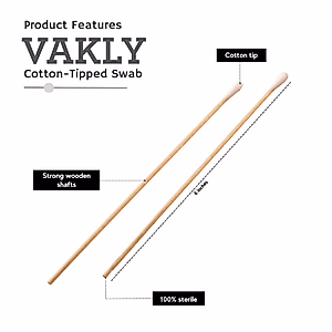 200 Sterile Cotton Tipped Applicators 6’’ - Long 6 inch Wooden Medical Cotton Tip Applicator Swabsticks with Shaft and Soft Swabs for Location Application, Cleaning, Crafts and More