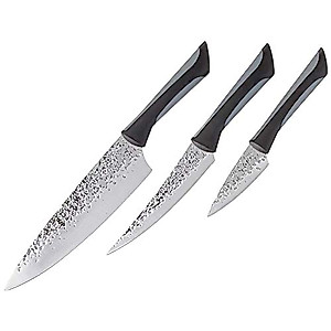 Kai PRO Luna 3 Piece Starter Knife Set, Kitchen Knife Set, Includes 8" Chef's Knife, 3.5" Paring Knife, and 6" Utility Knife, Hand-Sharpened Japanese Kitchen Knives,Silver