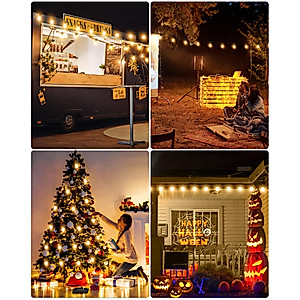 SUPERDANNY 50FT Solar Powered Outdoor String Lights, LED Solar String Lights for Outside, Commercial Grade Outdoor Waterproof Patio Lights with USB Port, 18 LED Lights for Garden Yard Halloween Décor