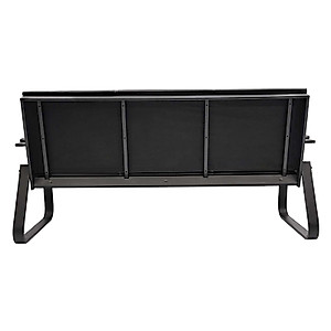 Office Reception Sofa Set, 3-Seat & 2PCS 1-Seat PU Leather Waiting Room Bench with Arms Executive Side Waiting Room Visitor Guest Chair Set for Airport Clinic Meeting Conference Room (Black)