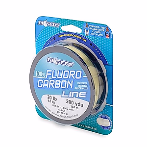 HI-SEAS 100% Fluorocarbon Fishing Line Line, 20 lb Test, Clear, 200 yd