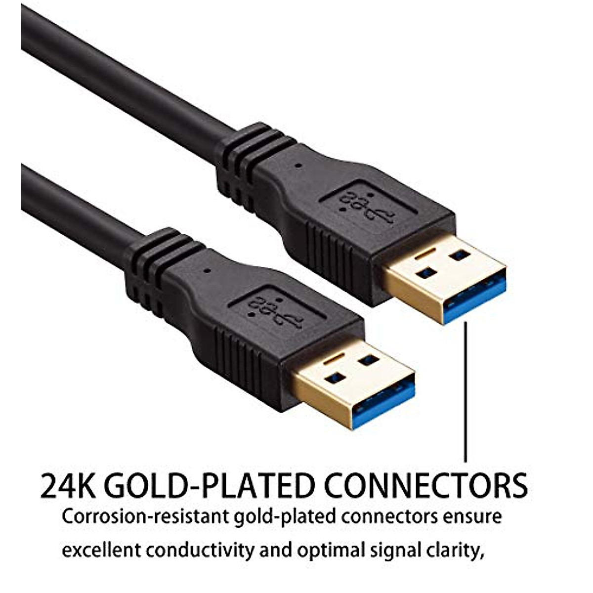 Ruaeoda USB to USB Cable Male to Male 20 ft, Long USB 3.0 Cable A to A for Data Transfer Hard Drive Enclosures, Printer, Modem, Cameras