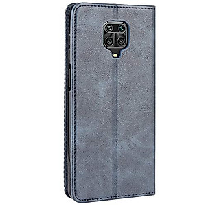 HualuBro Xiaomi Redmi Note 9S Case, Redmi Note 9 Pro Case, Retro PU Leather Full Body Shockproof Wallet Flip Case Cover with Card Slot Holder and Magnetic Closure for Redmi Note 9S Phone Case (Blue)