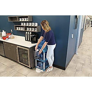 Wisconic Bottle Buddy Cascada Pour & Store System Water System-3-Tier 5 Gallon Jug Storage Rack with Floor Protector & Dispenser Tray-Home & Office Organization-Durable Plastic, Easy To Assemble-Gray