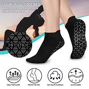 Non Slip Yoga Socks with Grips for Pilates, Ballet, Barre, Barefoot,Bikram,Hospital Anti Skid Socks for Women and Men