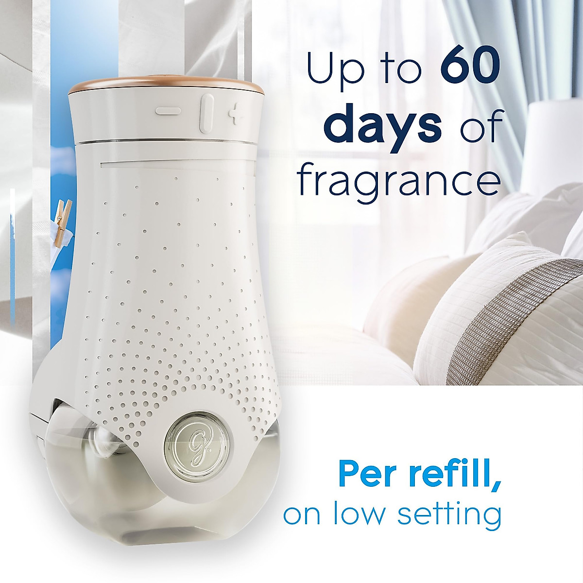 Glade PlugIns Refills Air Freshener Starter Kit, Scented and Essential Oils for Home and Bathroom, Clean Linen, 4.02 Fl Oz, 2 Warmers + 6 Refills