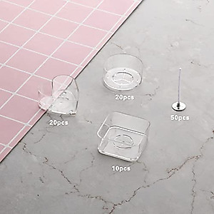 50pcs Tea Light Candle Cup,Plastic Clear Candle Cup Holders,Heart Square Round Shapes Tealight Cups,50pc Candle Wicks for DIY Candle Making