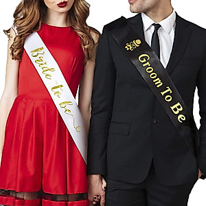 Bachelorette Party Sash - Bride and Groom to Be Sash Bachelor Party Sash Bridal Shower for Wedding Decorations Party Supplies