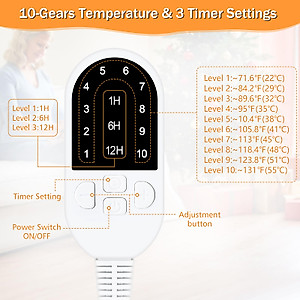 Everkeen Heated Floor Mat Under Desk, Foot Warmer-Timed Temperature Control Graphene Electric Heating Film Heating Pad for Home,Office (Wood Stripe)
