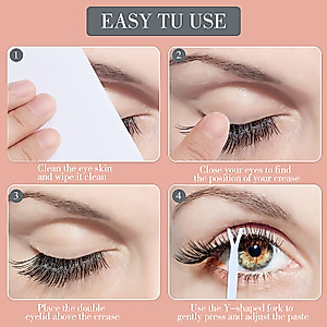 Queekay 864 Pcs Eyelid Lifters Strips Natural Invisible Eyelid Tape Droopy Eyelid Tape Double Single Eyelid Stickers Self Adhesive Eye Lid for Hooded Droopy Uneven Mono Eyelids