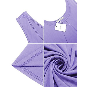 Ekouaer Night Gown for Women Sexy Loose Sleep Shirts Soft Sleeveless Sleepwear Dress Lilac Purple XL
